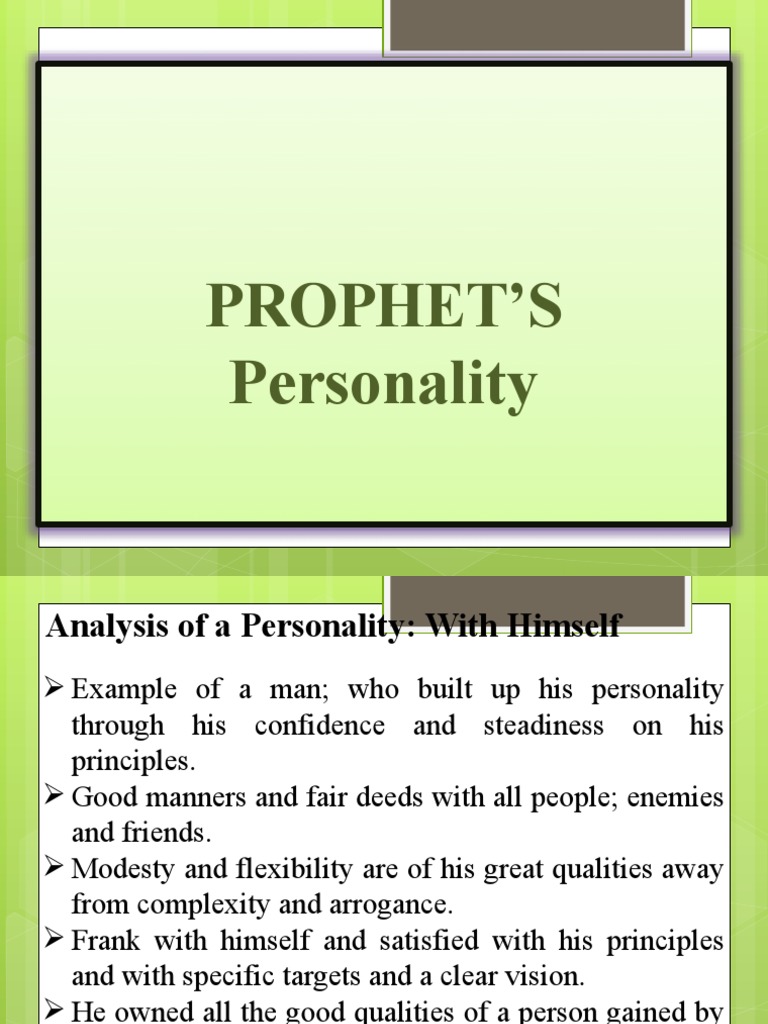 Prophets Personality | PDF | Prophets And Messengers In Islam | Muhammad