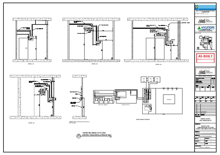 As-Built Drawing of VESDA Panel Installation Details for Block Wall ...