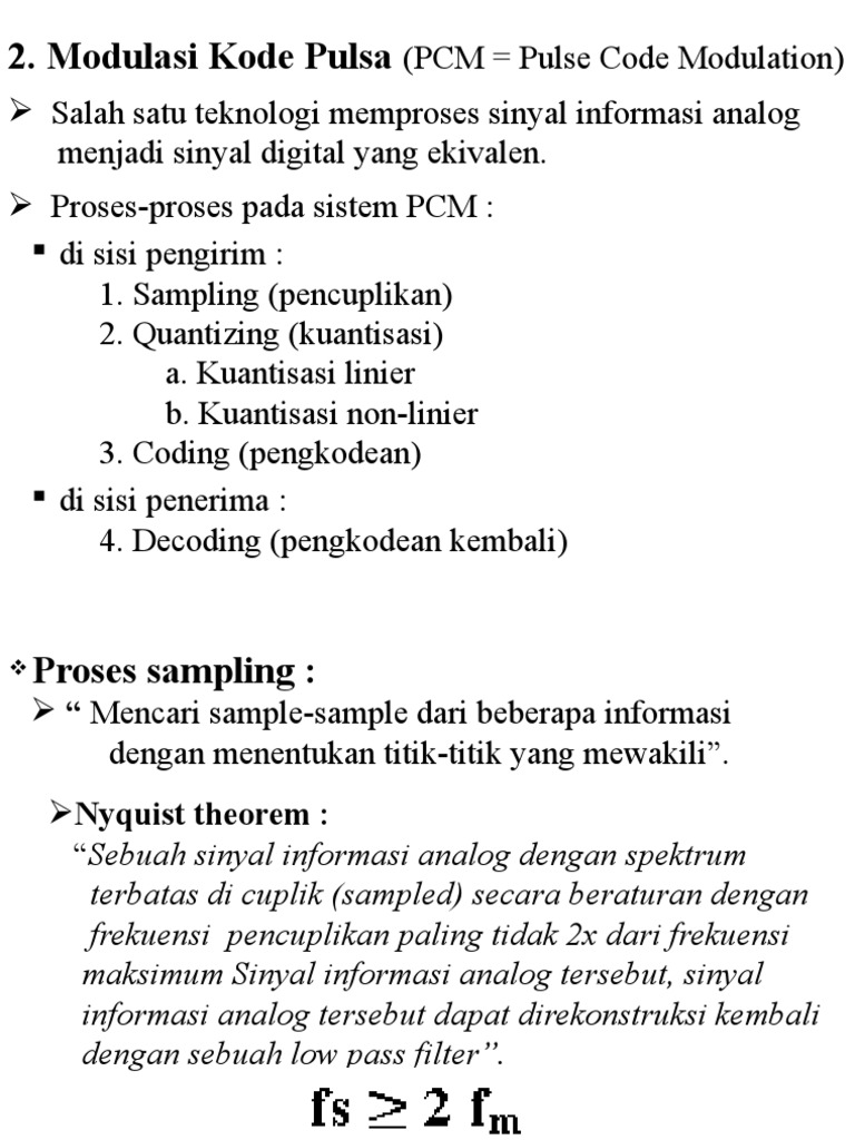 PCM (Pulse Code Modulation) | PDF