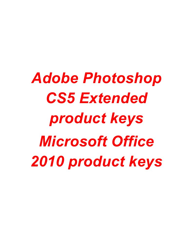 Microsoft Office 2010 Product Keys | PDF