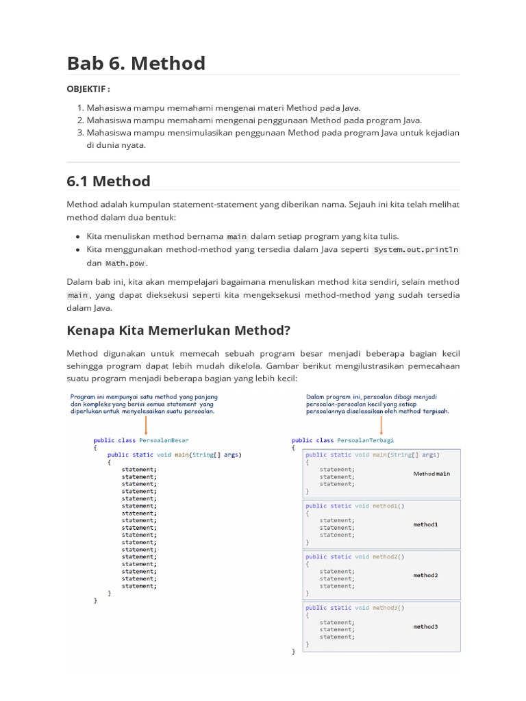 Memahami Method dalam Java | PDF