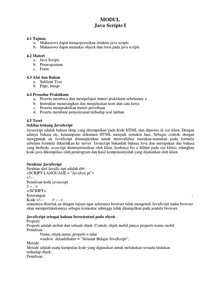 Modul Java Script | PDF