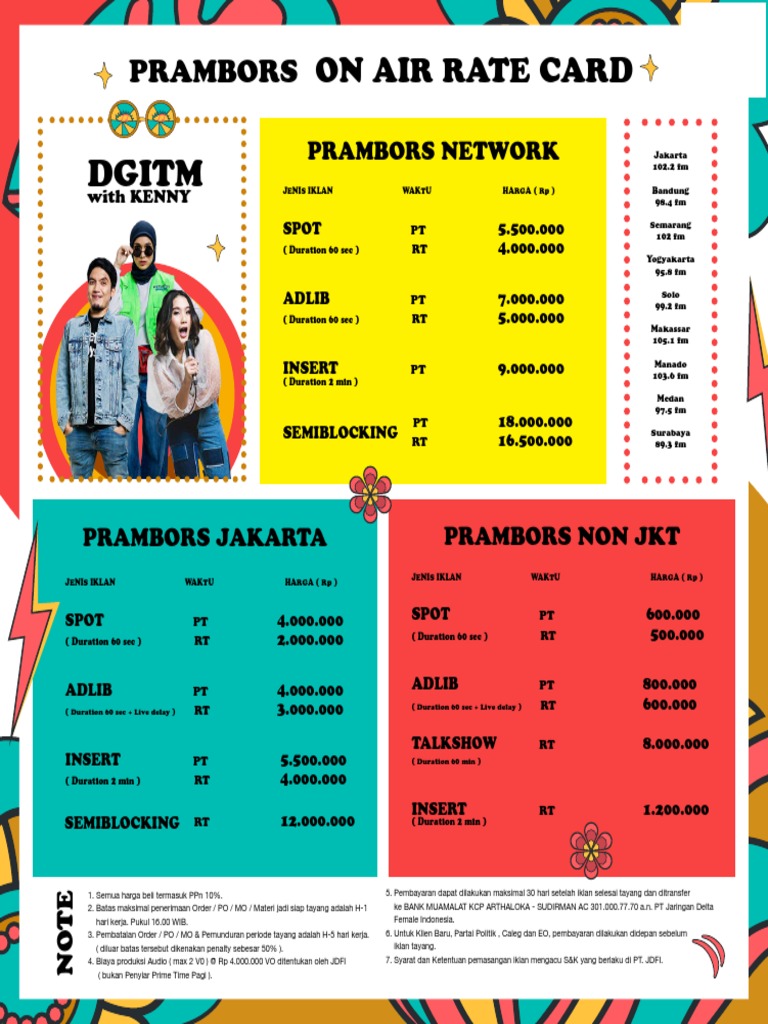 Tarif Iklan Radio Prambors Non-JKT | PDF