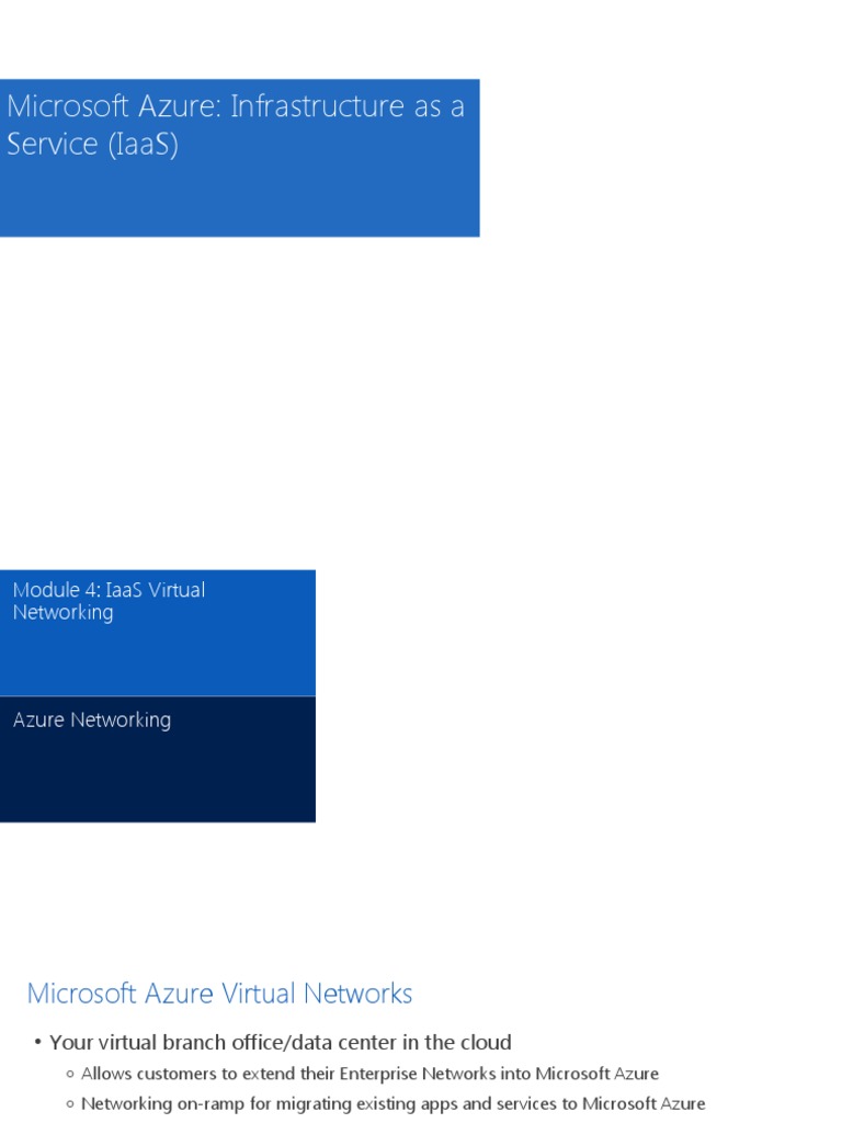 Microsoft Azure: Infrastructure As A Service (Iaas) | PDF | Virtual ...