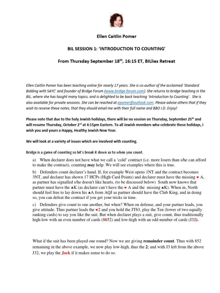 Introduction to Counting in Bridge | PDF | Gaming Devices | Games Of Chance