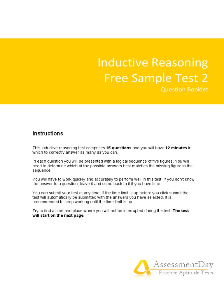 SHL Inductive Reasoning Practice Test 2 | PDF