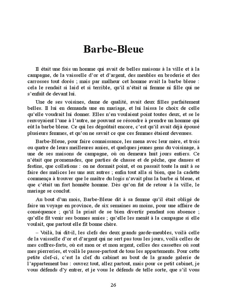 Perrault Barbe Bleue PDF | PDF