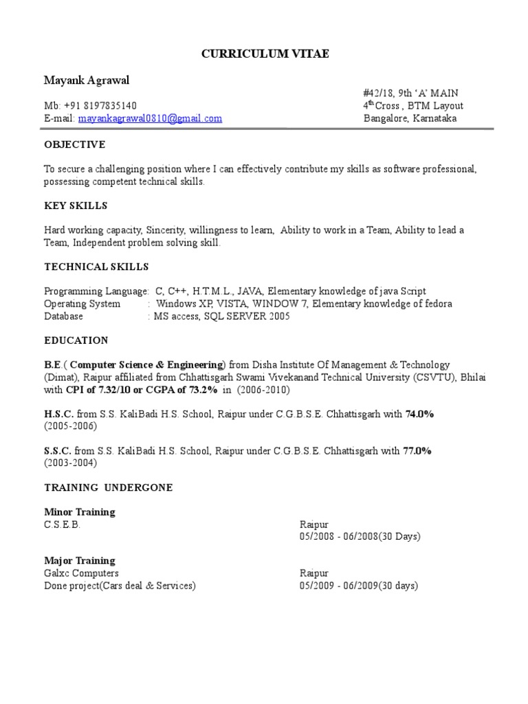 Software Engineer CV - Mayank Agrawal | PDF | Java Script | Operating System