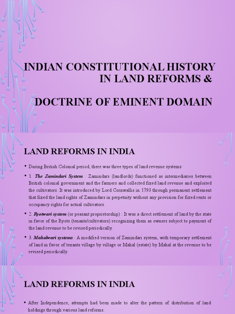 Land Reforms and Constitution | PDF | Eminent Domain | Justice