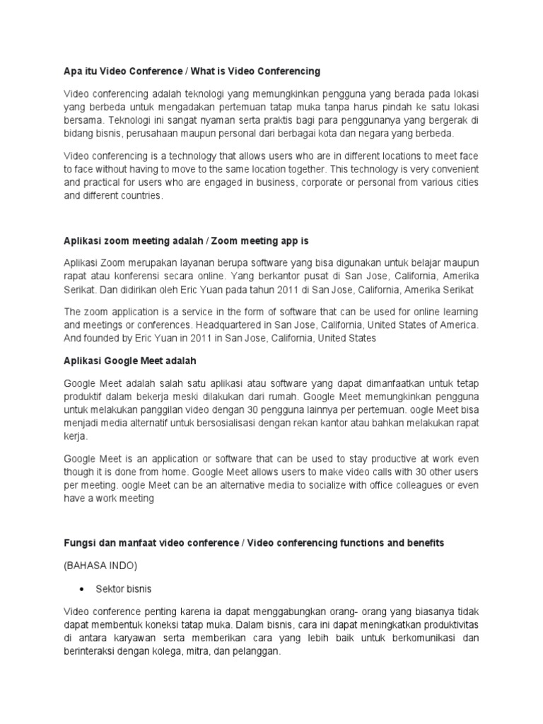 Fungsi Dan Manfaat Video Conference (SLIDE 2,3,4,5) | PDF