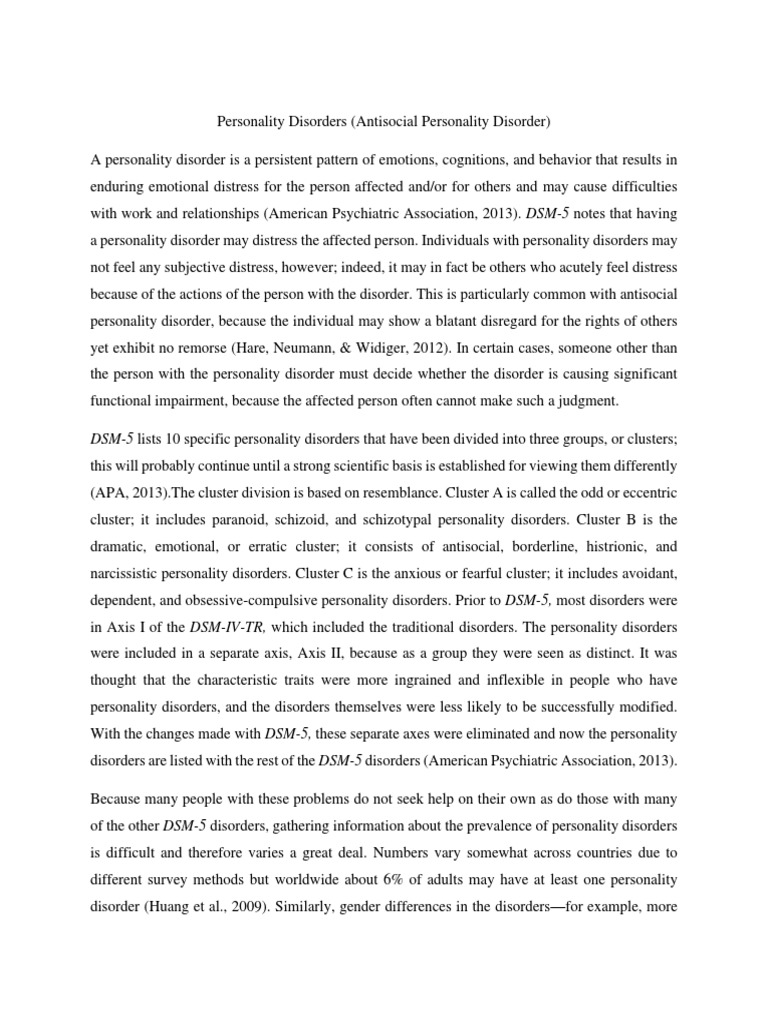 3a. Antisocial Personality Disorder | PDF | Psychopathy | Personality ...