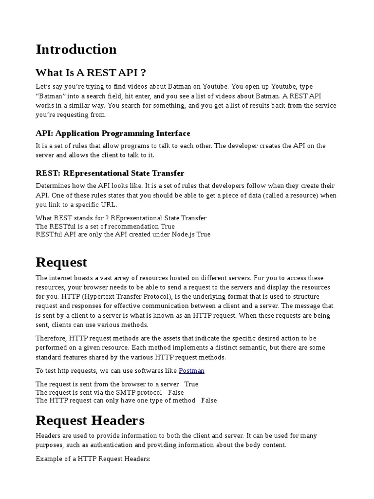 Whatisarestapi?: Api: Application Programming Interface | PDF | Hypertext Transfer Protocol ...