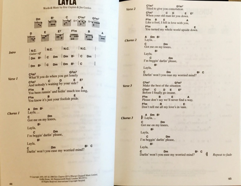 Layla Chords Lyrics | PDF