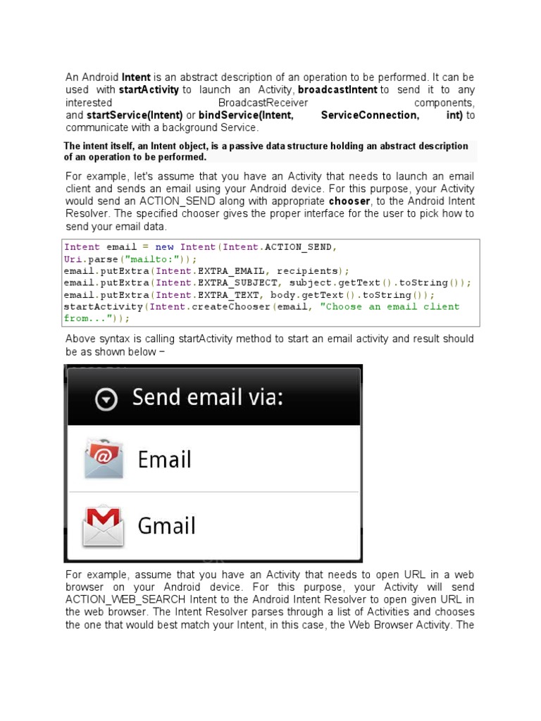 Intent Intent Intent Uri Intent Intent Intent Intent | PDF | Uniform Resource Identifier ...