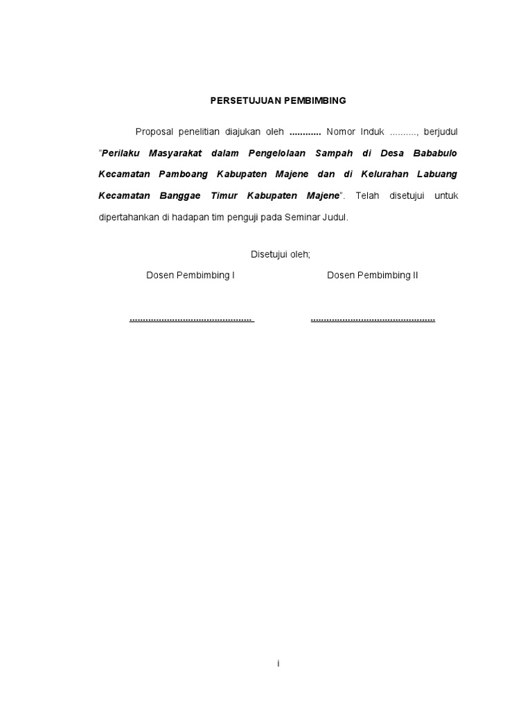 Bagian Depan Proposal | PDF