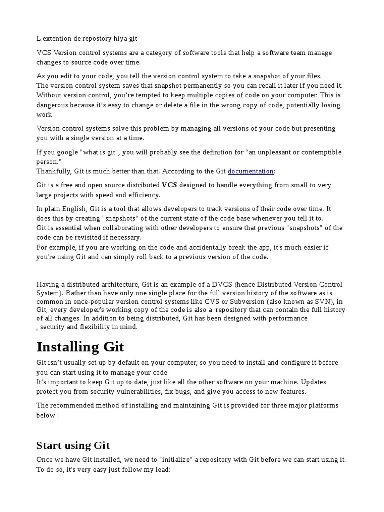 Installing Git | Download Free PDF | Version Control | Computer File