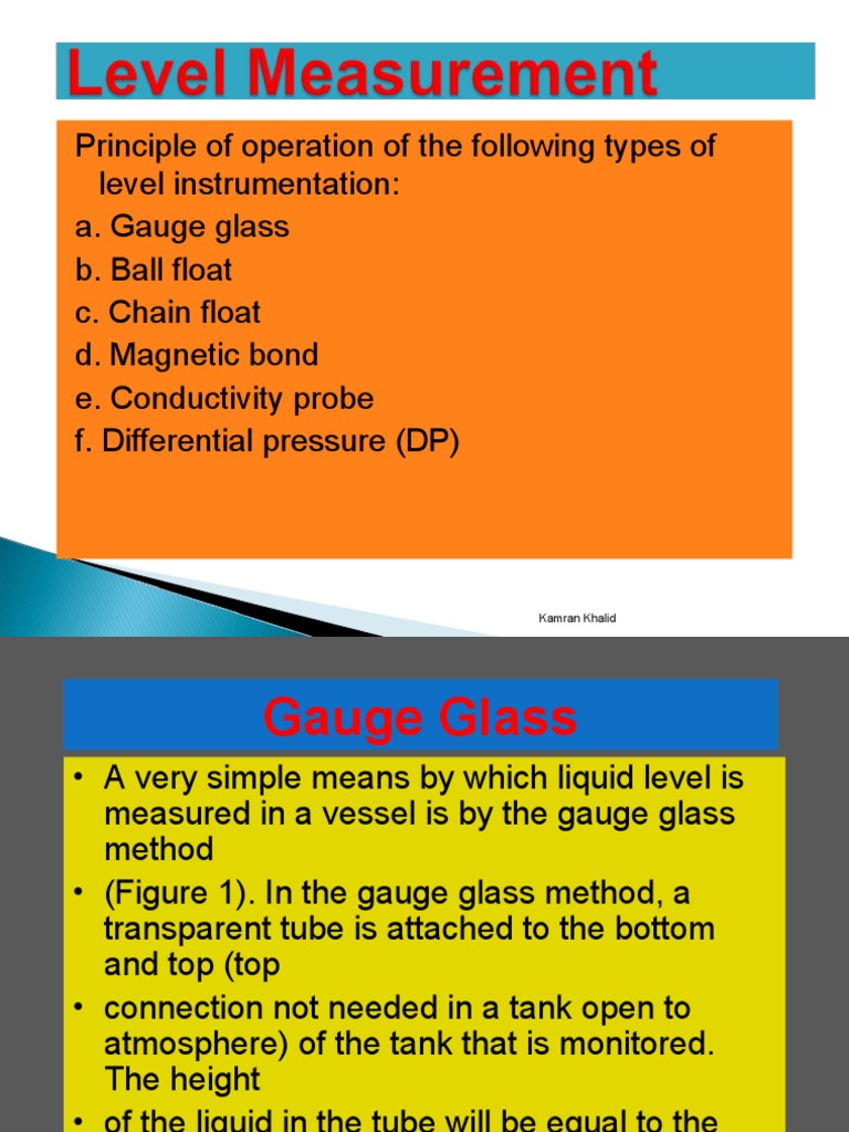Level Measurement | PDF | Density | Pressure