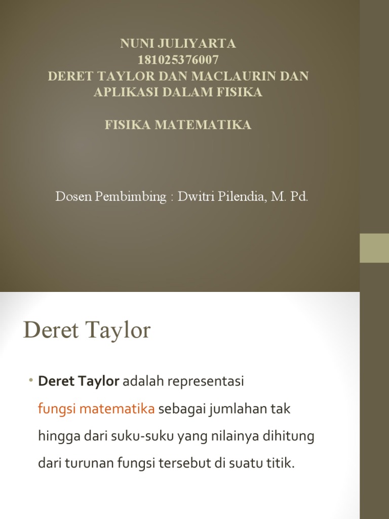 Deret Taylor Fismat | PDF