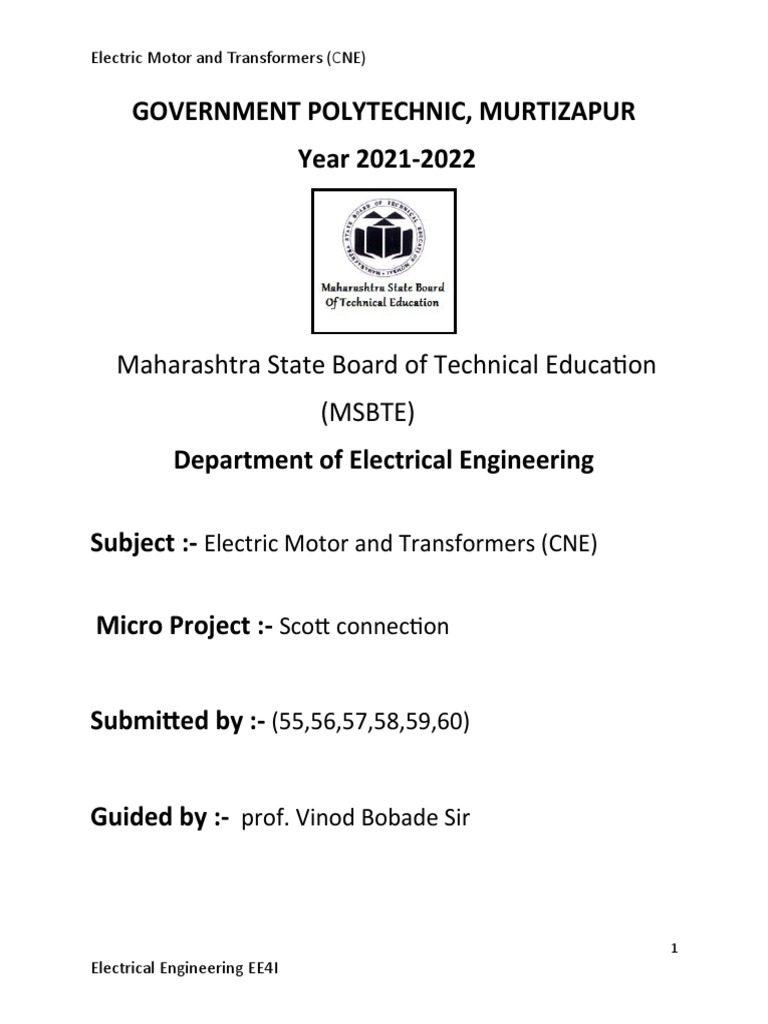 Government Polytechnic, Murtizapur Year 2021-2022: Maharashtra State ...
