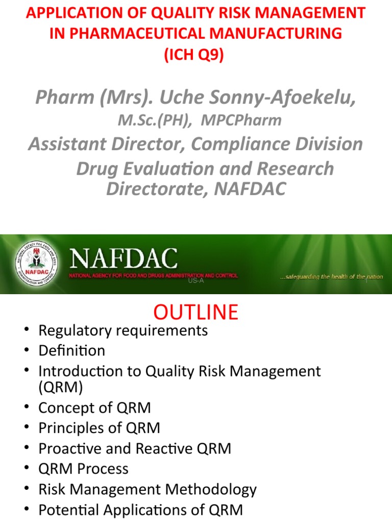 Application of Quality Risk Management in Pharmaceutical Manufacturing ...