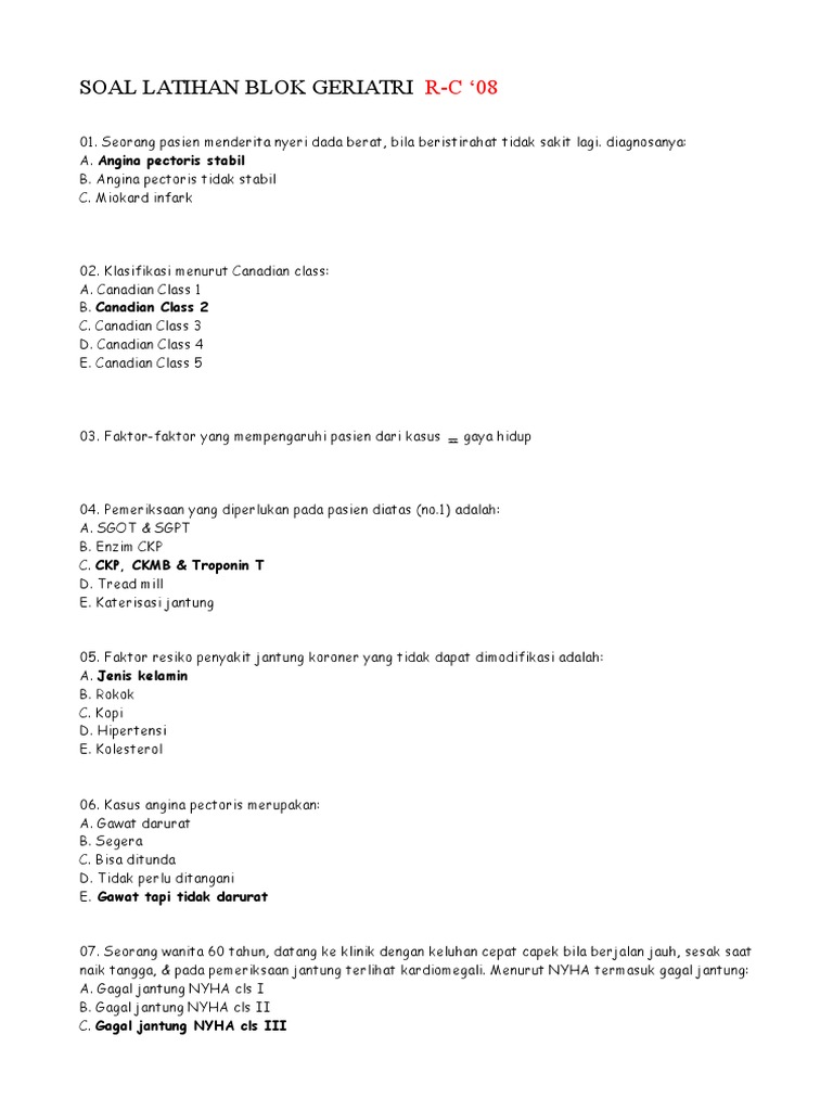 Soal Latihan Blok Geriatri | PDF