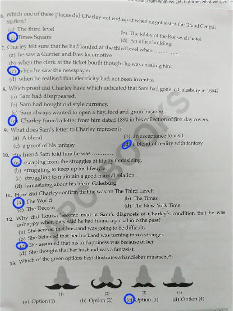 Third Level MCQs | PDF