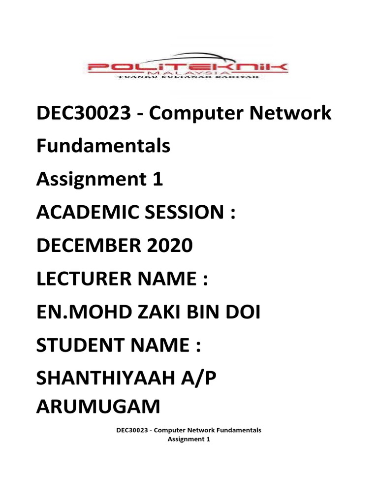 Assignemnt 1 (16DET19F2999) | PDF | Computer Network | Network Topology
