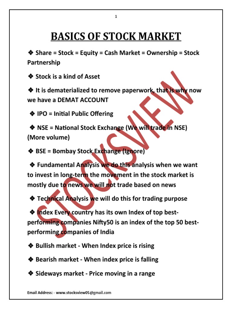 Stock Market Basics Explained | PDF | Stocks | Day Trading