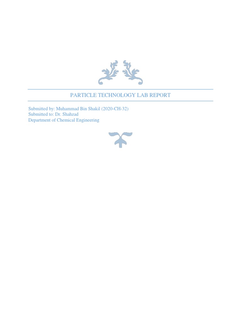 Particle Technology Lab Report | PDF | Mill (Grinding)