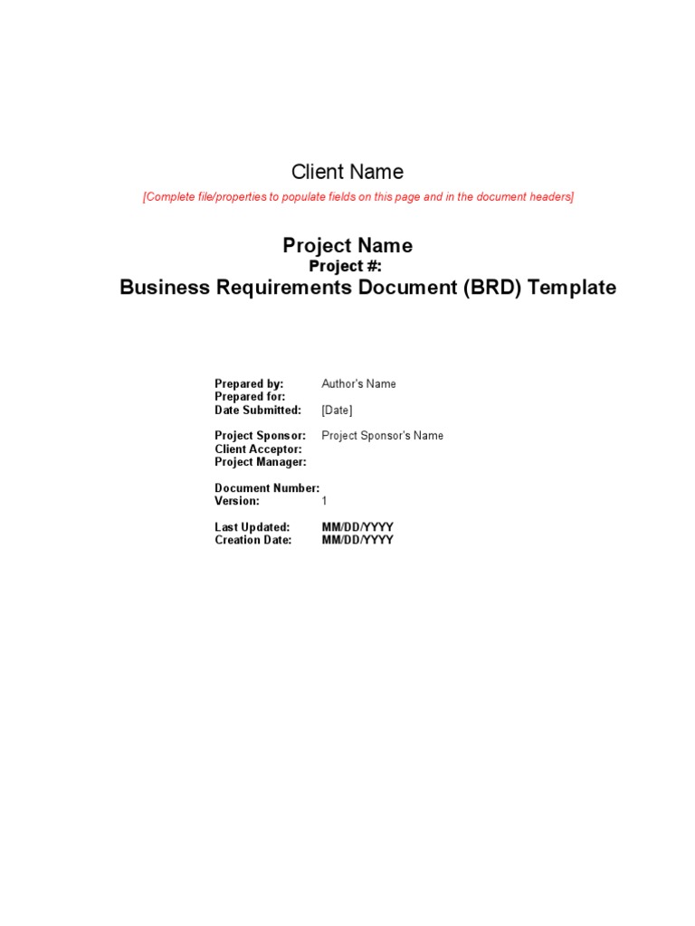 BRD Template | PDF | Use Case | Authentication