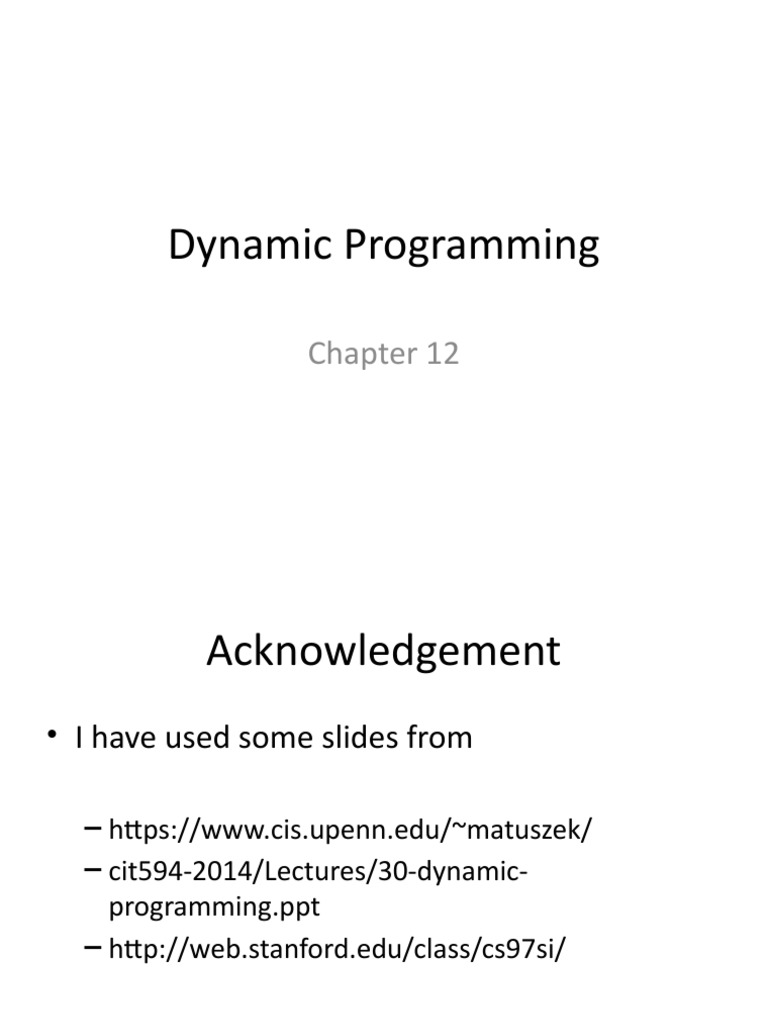 Dynamic Programming | PDF | Dynamic Programming | Mathematical Optimization