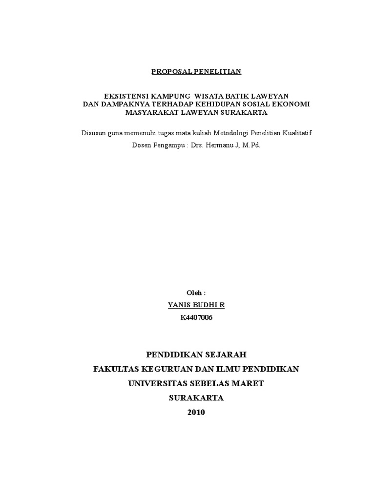 Proposal Ko | PDF | Perjalanan