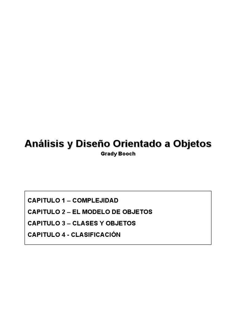 Análisis y Diseño de Objetos: Booch | PDF | Objeto (informática ...