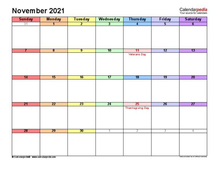 November 2021: Sunday Monday Tuesday Wednesday Thursday Friday Saturday ...