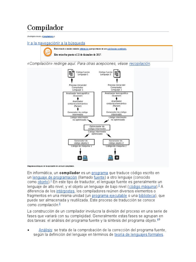 Compíladores | PDF | Compilador | Lenguaje de programación