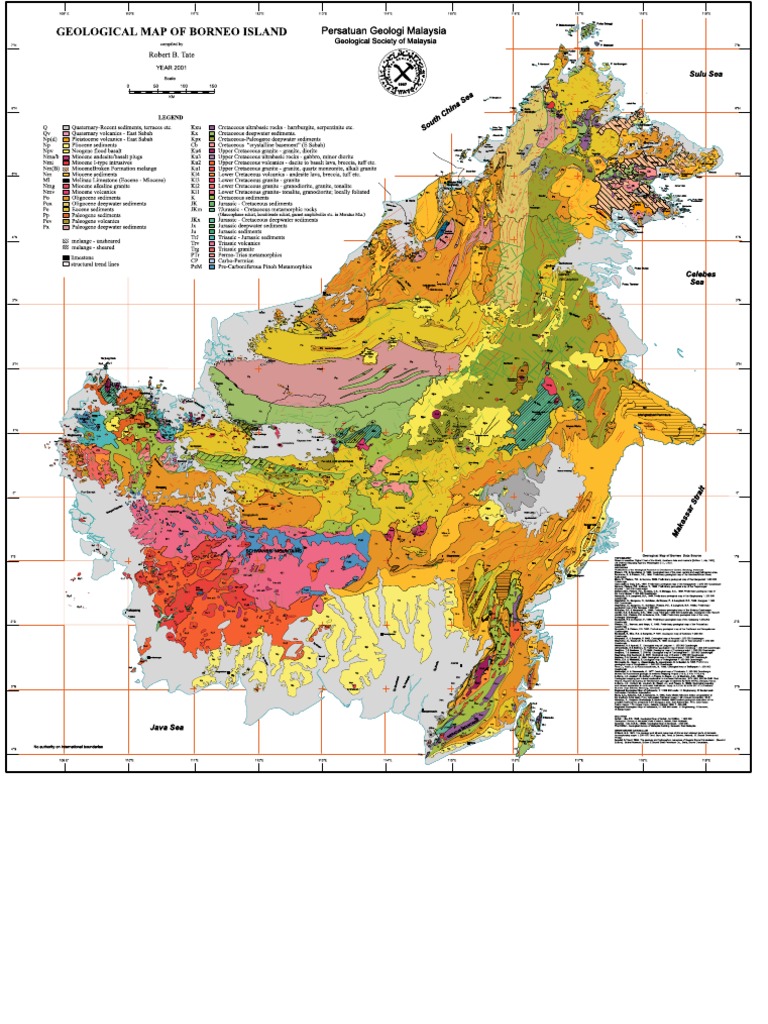 Detailed Geological Map Borneo | PDF