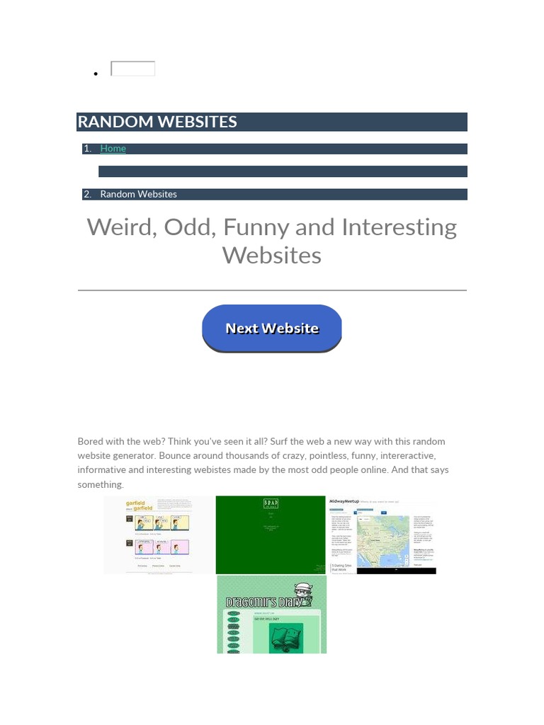 Weird, Odd, Funny and Interesting Websites | Download Free PDF ...