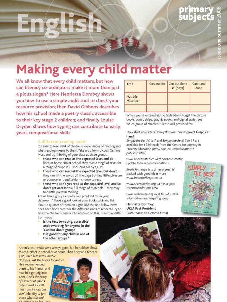 English Primary Subjects | PDF | Literacy | Teachers