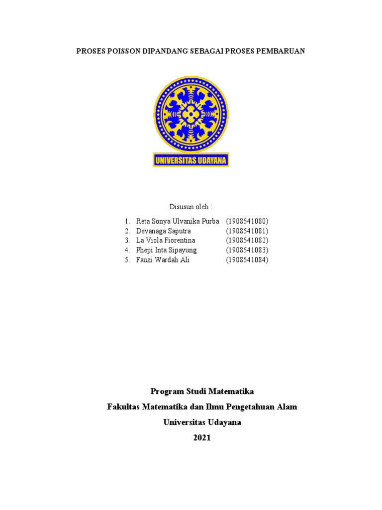 Kelompok 15 - Proses Poisson Dipandang Sebagai Proses Pembaruan | PDF