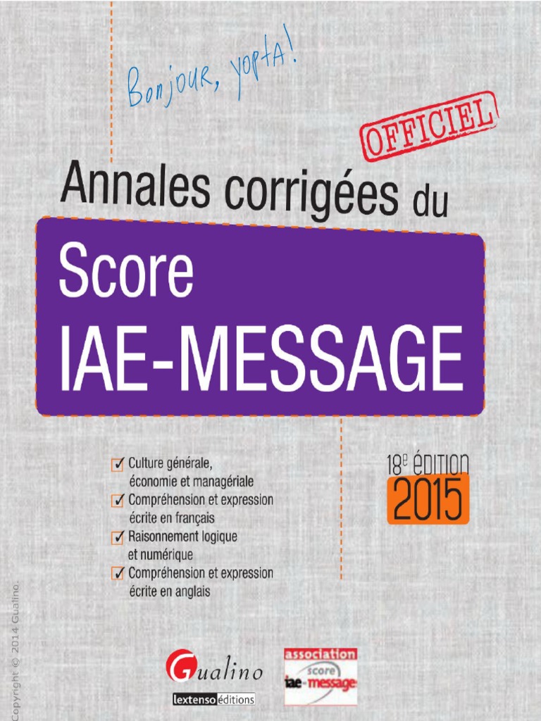 Score IAE Message | PDF