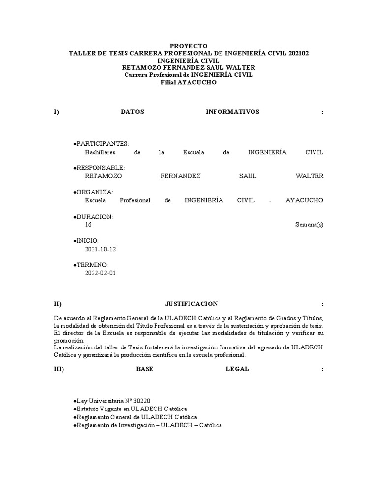 Proyecto TC 513 | PDF