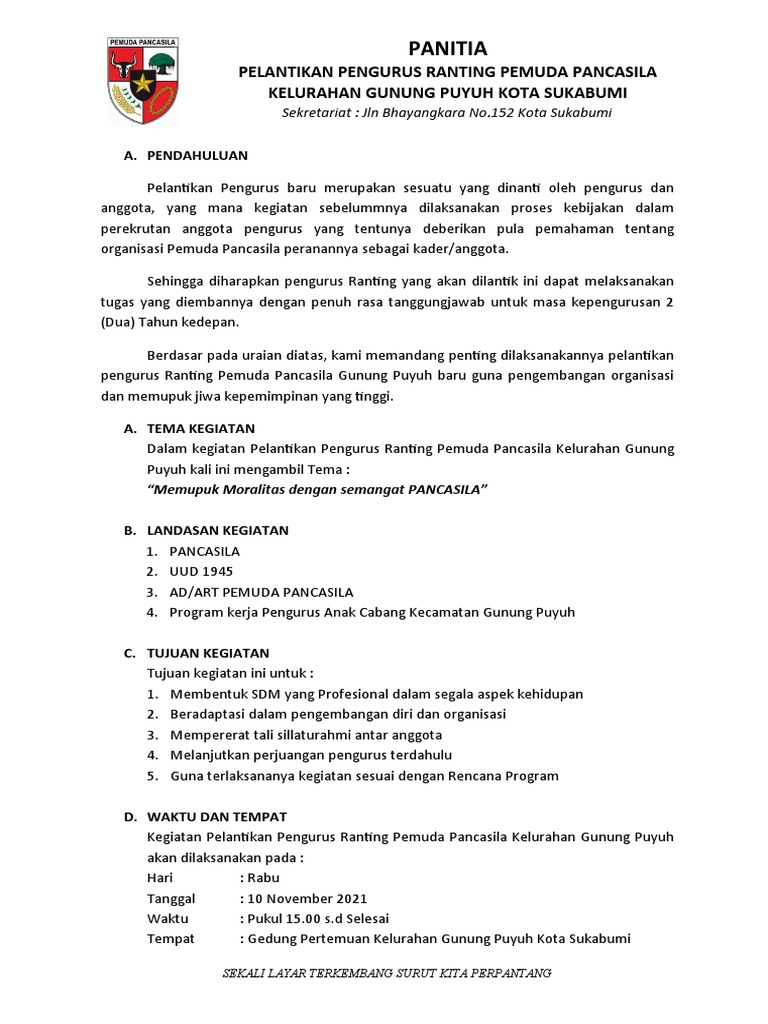 PROPOSAL PP RANTING GUNUNG PUYUH Kota Sukabumi | PDF