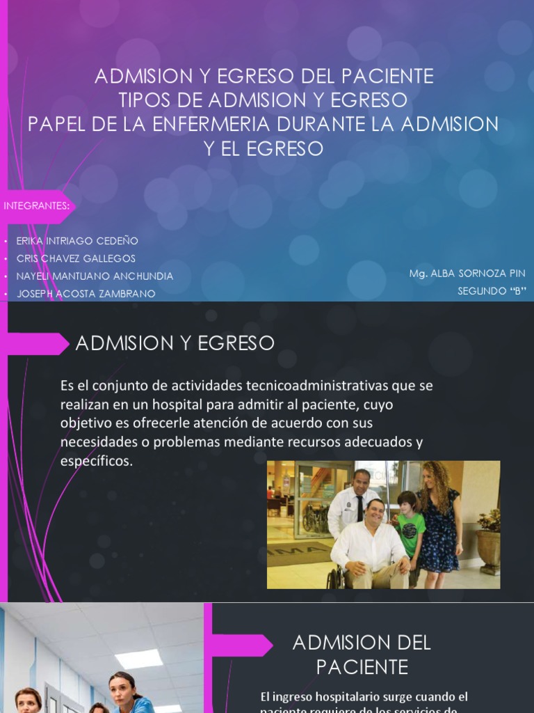 Admision y Egreso Del Paciente | PDF | Hospital | Especialidades Medicas