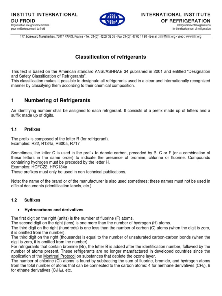International Institute of Refrigeration Classification Guide | PDF