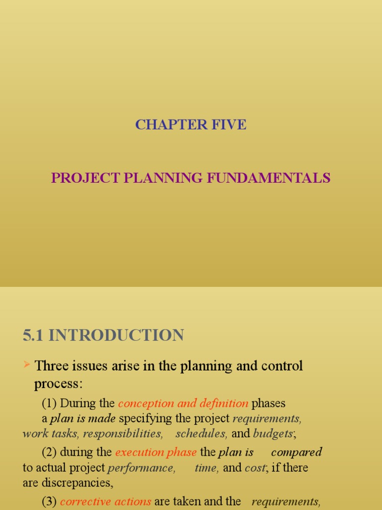 Chapter Five: Project Planning Fundamentals | PDF | Business