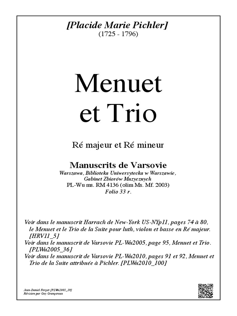 PLWu2003 19 Pichler Menuet Trio 2 | PDF
