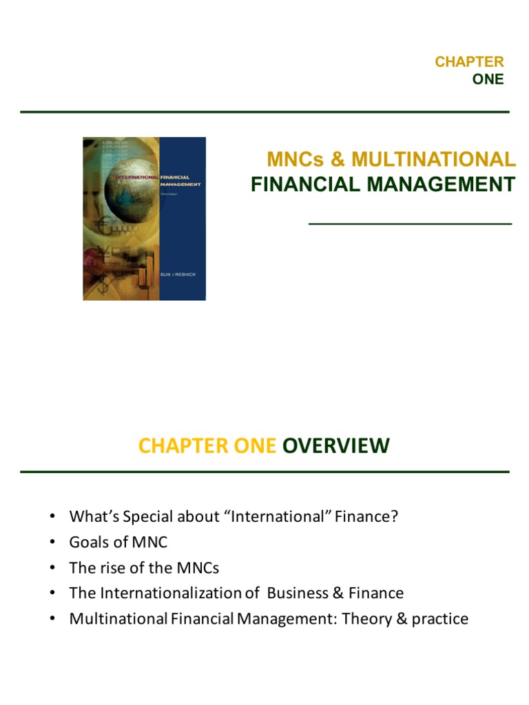 Chapter 1 - MNCs Multinational Financial Management | PDF ...