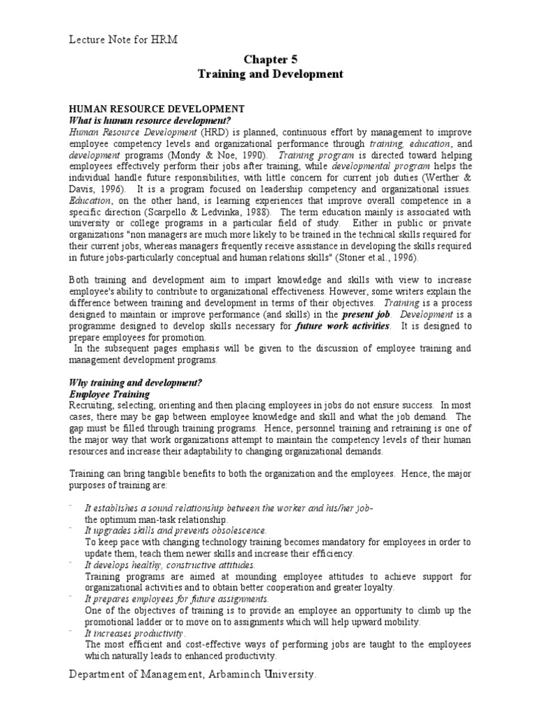 Traininng and Devt | PDF | Evaluation | Learning