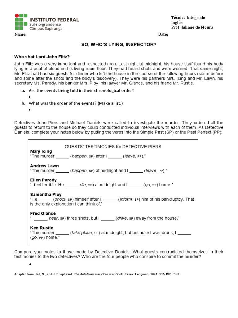 Solving A Murder - Detective B | PDF