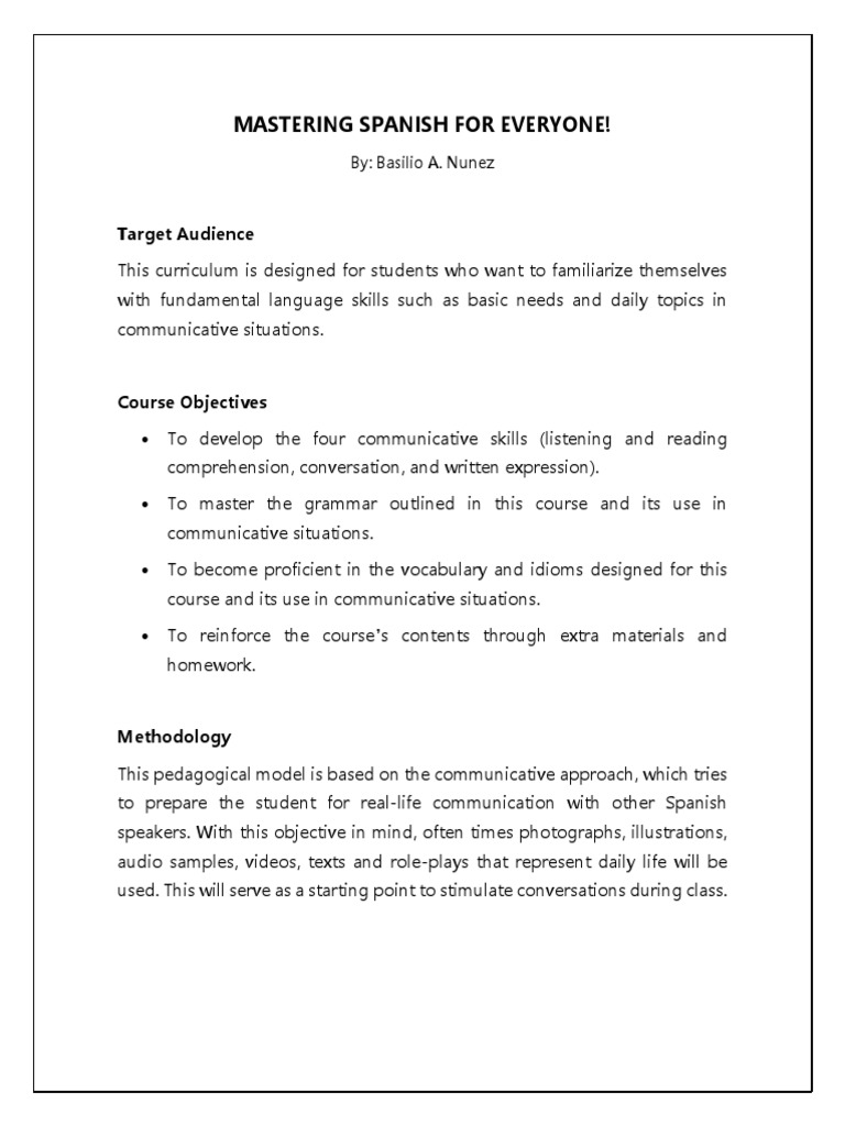 Mastering Spanish For Everyone | PDF | Cognitive Science | Reading ...